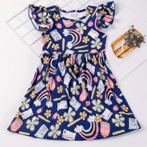 Dresses | Boutique Back To School Rainbow Girls Sleeveless Dress | Poshmark